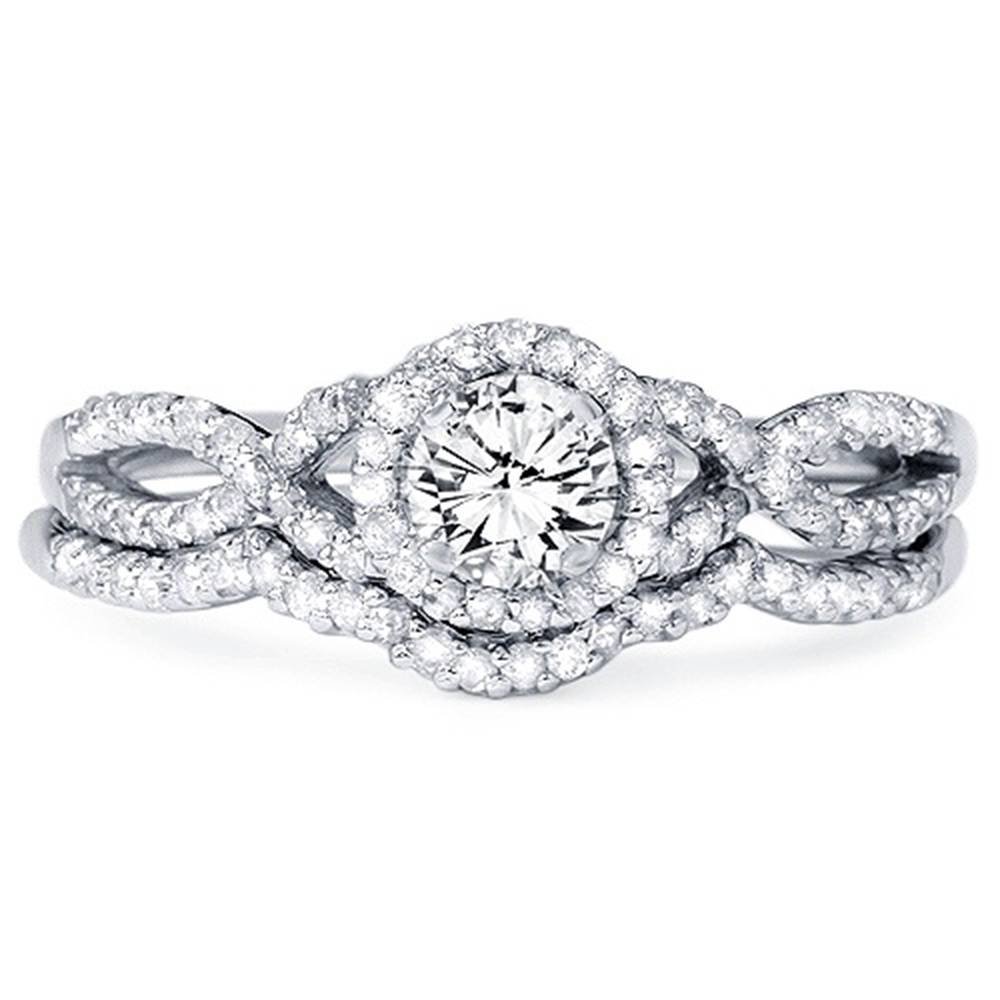 1/2 Ct Diamond Engagement Infinity Wedding Ring Set 14k White Gold - Size 5