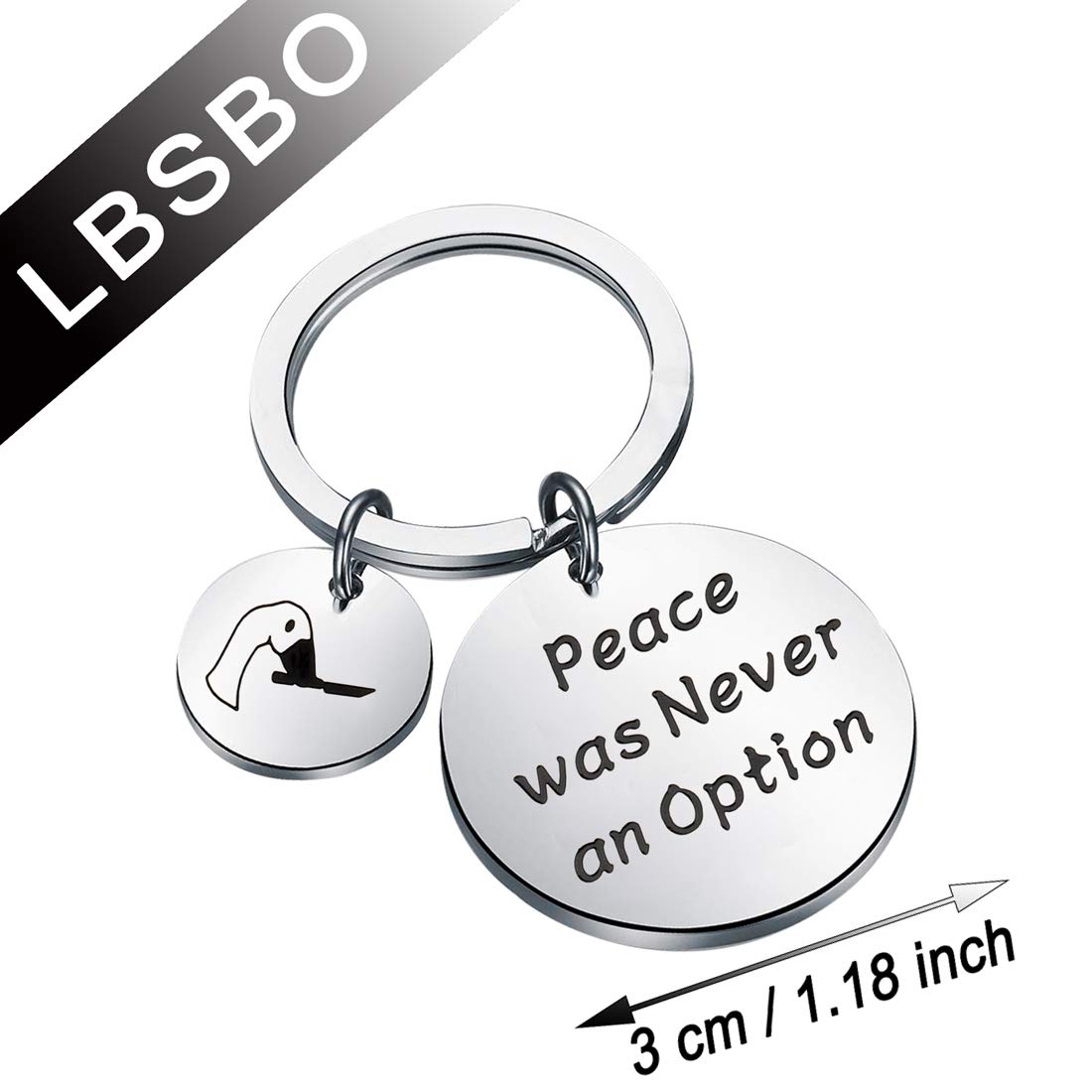 CENWA Peace was Never an Option Goose Keychain Goose Game Lover Gift (Goose Keychain)