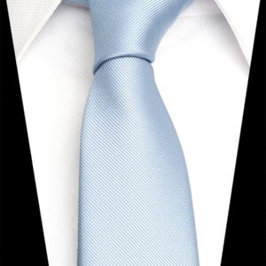 ZENXUS Solid Skinny Ties for Men, 2.5 inch Slim Dusty Blue Necktie