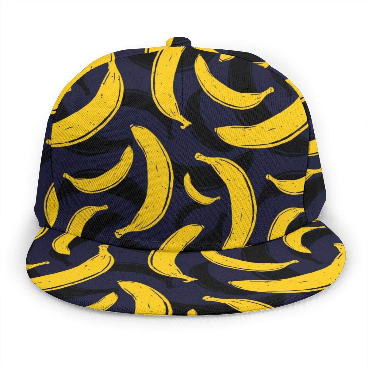 antkondnm Pop Art Banana Flat Bill Brim Cap, Cool Hip Hop Trucker Hat Men Women Adjustable Baseball Caps