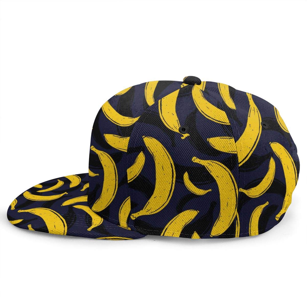 antkondnm Pop Art Banana Flat Bill Brim Cap, Cool Hip Hop Trucker Hat Men Women Adjustable Baseball Caps