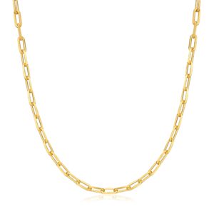 barzel 18k gold plated paperclip necklace chain 4mm - made in brazil (18)