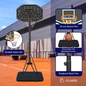 HaoKang Portable Basketball Hoop 6-10 ft Height Adjustable with 44" Backboard Free Standing Basketball Stand System