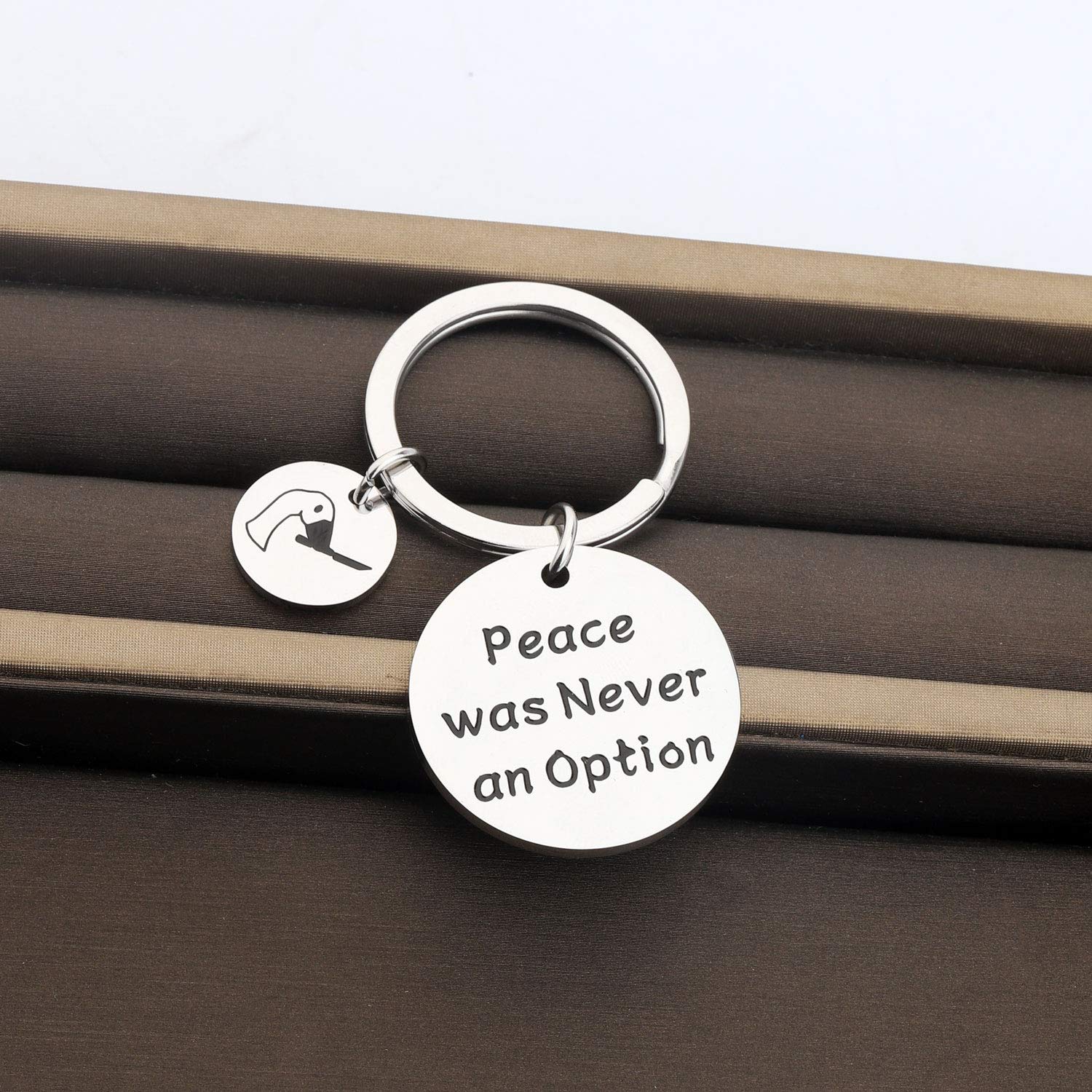 CENWA Peace was Never an Option Goose Keychain Goose Game Lover Gift (Goose Keychain)