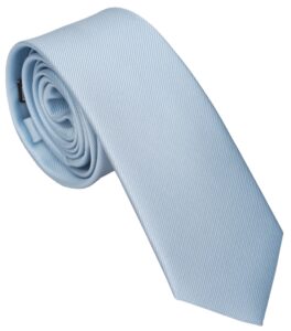 zenxus solid skinny ties for men, 2.5 inch slim dusty blue necktie