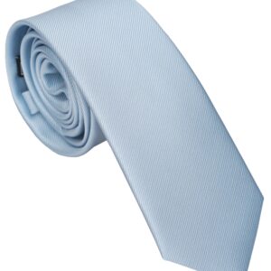 ZENXUS Solid Skinny Ties for Men, 2.5 inch Slim Dusty Blue Necktie