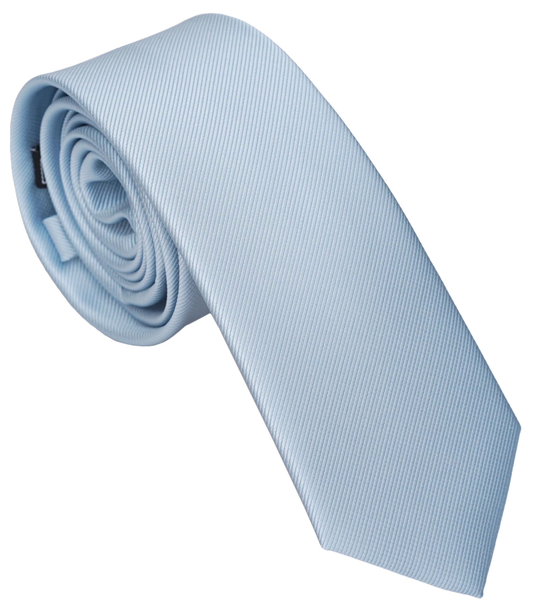 ZENXUS Solid Skinny Ties for Men, 2.5 inch Slim Dusty Blue Necktie