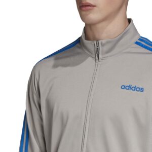 adidas Men's Essentials 3-stripes Tricot Track Jacket, MGH Solid Grey/Glory Blue, S