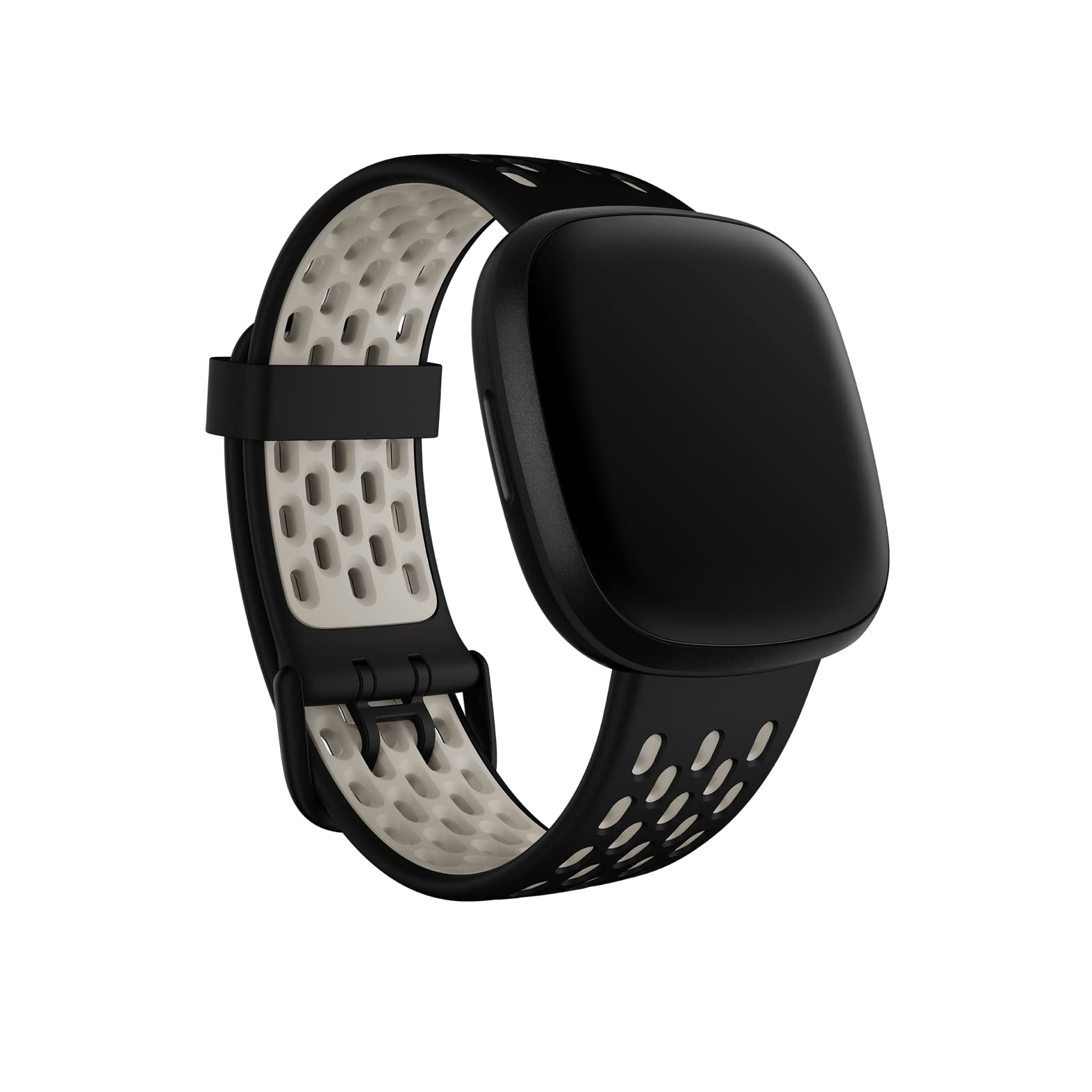 Fitbit Versa 3/Sense,Sport Band,Black/Lunar White,Large