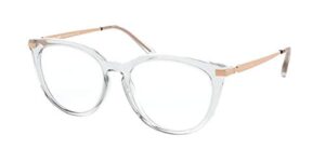 michael kors mk 4074-3050 eyeglasses, tranparent clear w/demo lens, 51mm