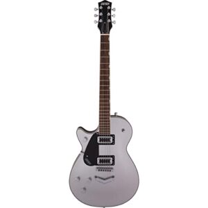 gretsch g5230 electromatic jet ft single-cut airline silver lefty w/v-stoptail