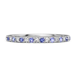 shine jewel 0.18 cts tanzanite gemstone half eternity band 925 sterling silver unique stackable ring (9)