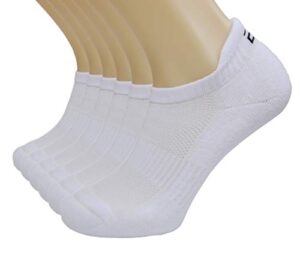 everswe 6 pairs ankle athletic running socks low cut sports tab socks for men and women (white, s)