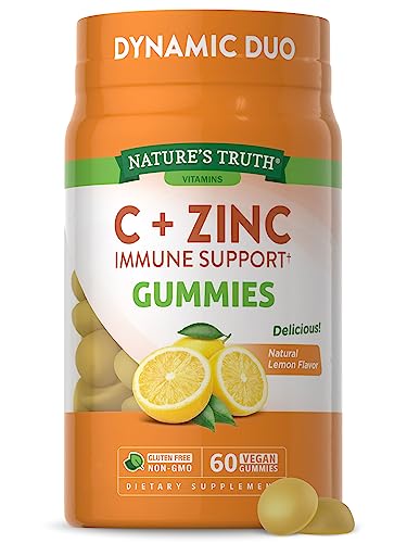 Vitamin C Gummies with Zinc for Adults | 60 Count | Immune Support Supplement | Vegan, Non GMO & Gluten Free | by Natures Truth