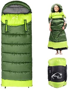 sleeping bag wearable lightweight waterproof sleeping bags with zippered holes for arms and feet, sleeping bag for adults, women, man, kids, camping, hiking, backpacking, traveling - 2.98lbs,green