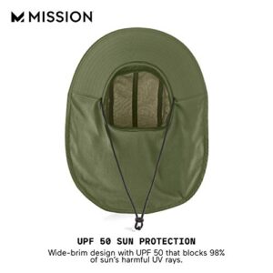 MISSION Cooling Sun Defender Hat, Bronze Green - Unisex Wide-Brim Hat with Nape for Men & Women - Lightweight & Durable - Cools Up to 2 Hours - UPF 50 Sun Protection - Machine Washable