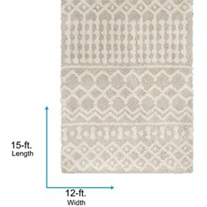 Livabliss Hapsburg Moroccan Shag Area Rug,12' x 15',Beige