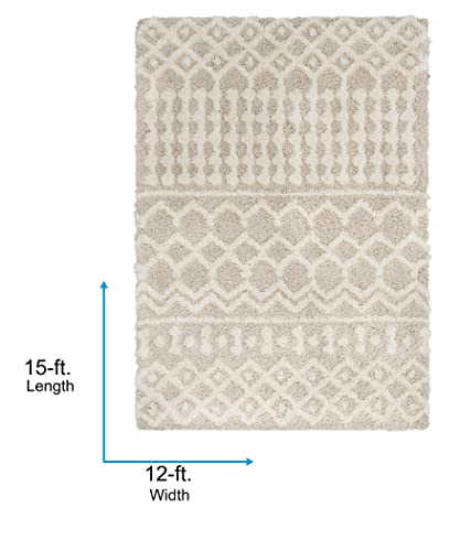 Livabliss Hapsburg Moroccan Shag Area Rug,12' x 15',Beige