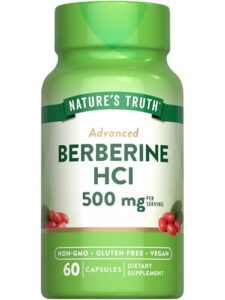 nature's truth berberine 500mg | 60 capsules | vegan, non-gmo, and gluten free supplement