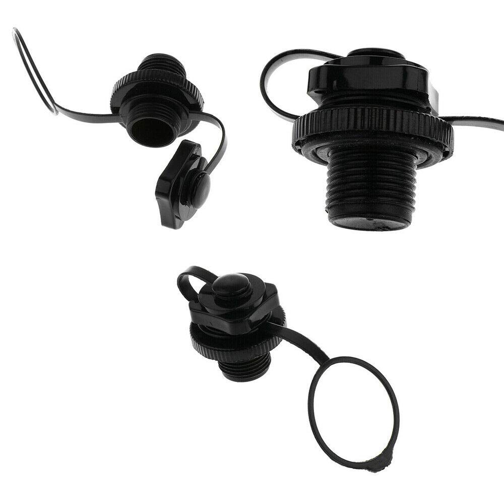 FASTROHY 4pcs Air Valve Caps Screw Valve for Inflatable Boat Air Bed Dinghy Kayak Canoe Fishing Boats Raft Airbed, Black