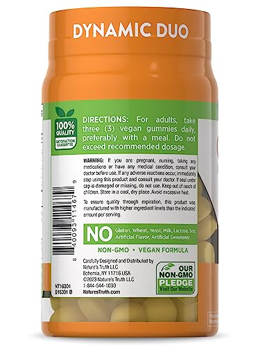 Vitamin C Gummies with Zinc for Adults | 60 Count | Immune Support Supplement | Vegan, Non GMO & Gluten Free | by Natures Truth