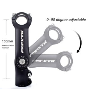 FOMTOR Adjustable Stem 0~90 Degree 110mm MTB Adjustable Bike Stem for 25.4mm(1") Handlebar, Suitable for Most of Mountain Bike, Road Bike, BMX