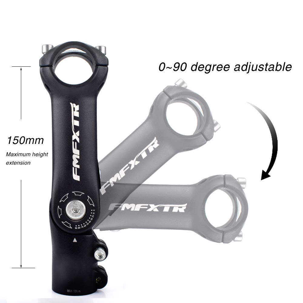 FOMTOR Adjustable Stem 0~90 Degree 110mm MTB Adjustable Bike Stem for 25.4mm(1") Handlebar, Suitable for Most of Mountain Bike, Road Bike, BMX