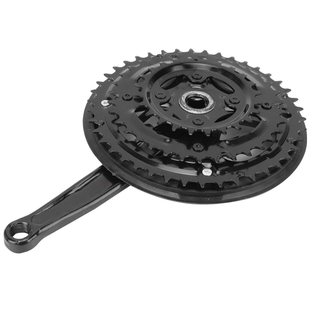 Bike Crank Arm Set, 170mm Mountain Crankset with Chains Cover for 24 34 42T Tooth Rear Sprocket