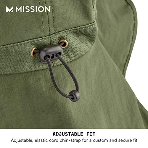 MISSION Cooling Sun Defender Hat, Bronze Green - Unisex Wide-Brim Hat with Nape for Men & Women - Lightweight & Durable - Cools Up to 2 Hours - UPF 50 Sun Protection - Machine Washable