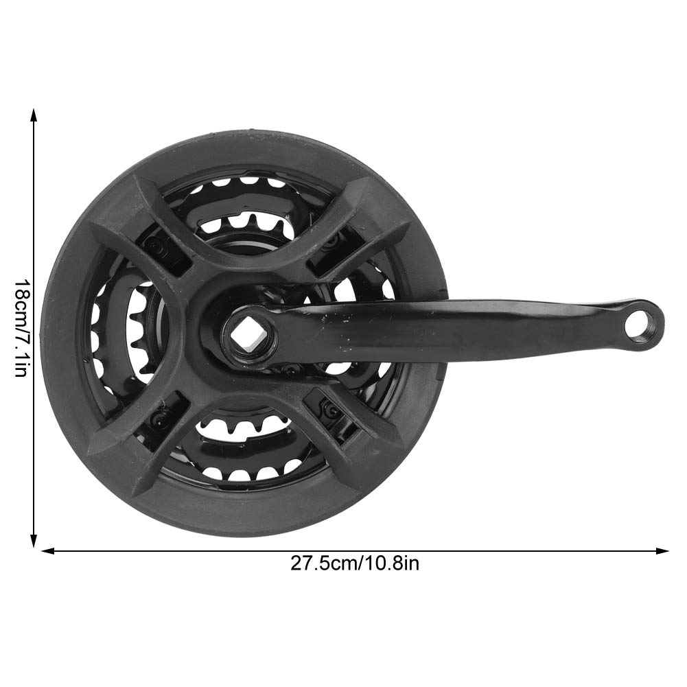 Bike Crank Arm Set, 170mm Mountain Crankset with Chains Cover for 24 34 42T Tooth Rear Sprocket