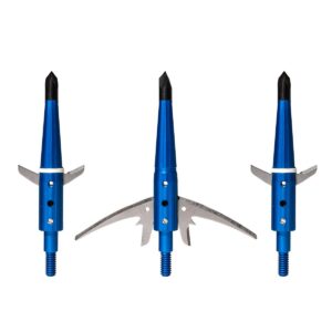 swhacker levi morgan series 2-blade blade lock broadhead 2.5" pack of 3, blue