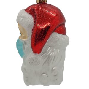 Old World Christmas Santa with Face Mask Blown Glass 2020 Unique Christmas Ornaments for Christmas Tree Decorations