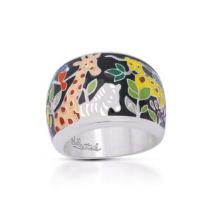 belle etoile serengeti ring: black & multi size 8