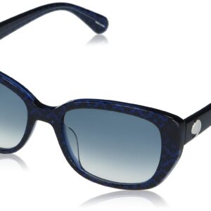 Kate Spade New York Women's Kenzie/G/S Rectangular Sunglasses, Blue/Blue Shaded, 53mm, 18mm