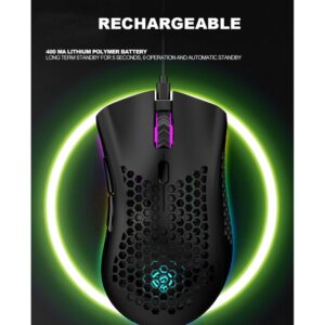 Lightweight Gaming Mouse,Rechargeable Wireless Gaming Mouse with USB Receiver RGB Backlight Computer Mouse for Laptop PC