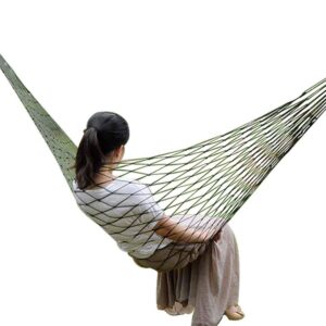 Hammock Camping Indoor Outdoor Backpacking Survival & Travel, Portable Lightweight Nylon Mesh Rope Hammocks