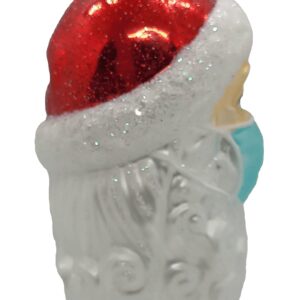 Old World Christmas Santa with Face Mask Blown Glass 2020 Unique Christmas Ornaments for Christmas Tree Decorations