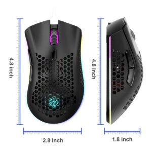 Lightweight Gaming Mouse,Rechargeable Wireless Gaming Mouse with USB Receiver RGB Backlight Computer Mouse for Laptop PC