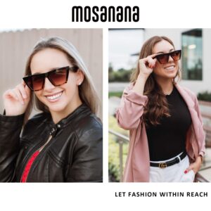 mosanana 2 Pack Pair Cat Eye Sunglasses for Women Trendy Square Cateye Black Demi Retro Vintage Cool 90s Fashion Cute Funky Ladies Small Face Dark Chunky Unique Baddie 2023 Stylish Sexy Indie Shine