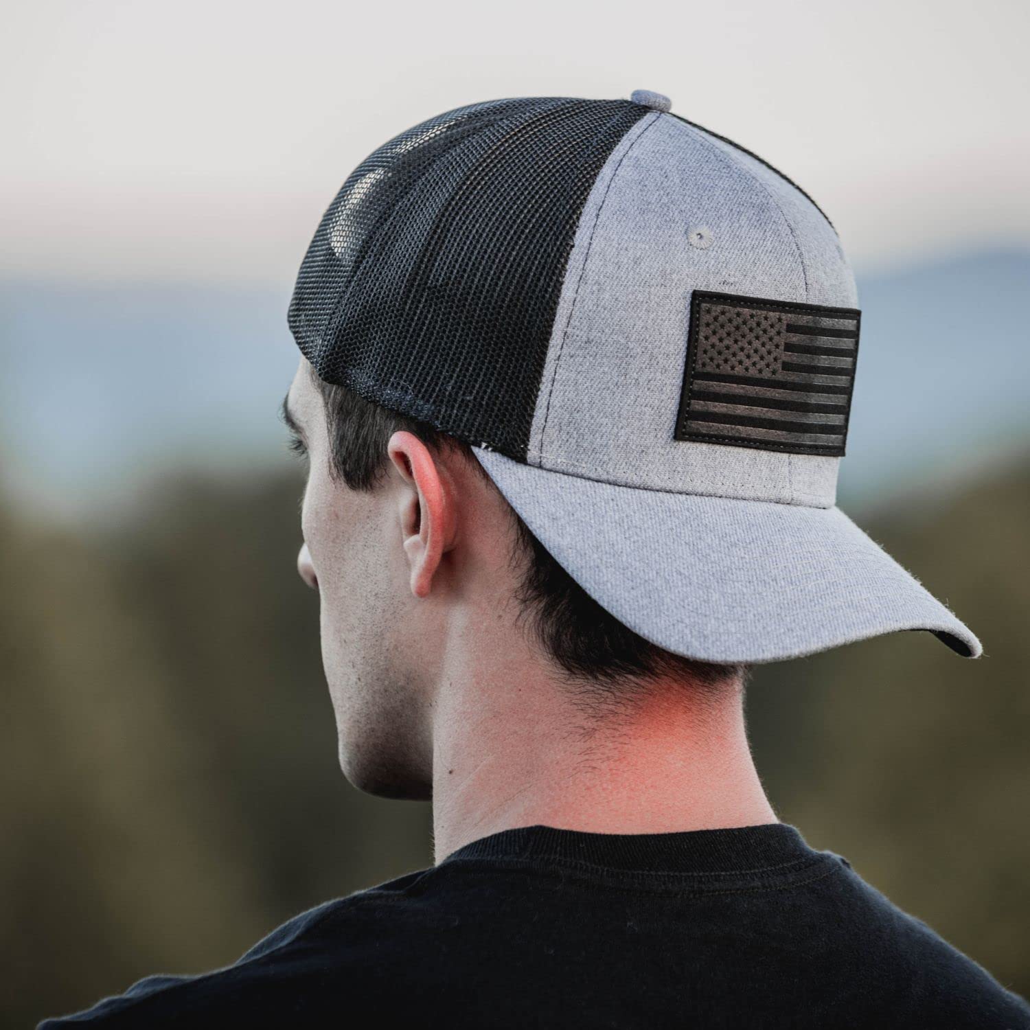 Tactical Pro Supply - Patriotic USA Snapback Hat for Men or Women, Snap Closure Design Heather Gray