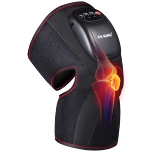 fit king knee massager with heat, knee brace wrap for arthritis pain relief, improves circulation around the knee, 3 modes and 3 intensities, fsa and hsa approved