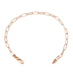 lovebling 14k rose gold 3mm paper clip link bracelet (7.5")