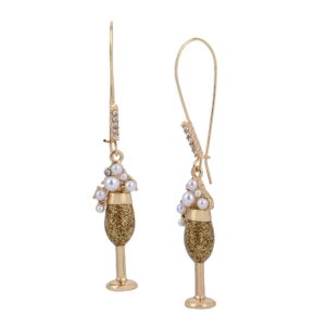 betsey johnson champagne dangle earrings