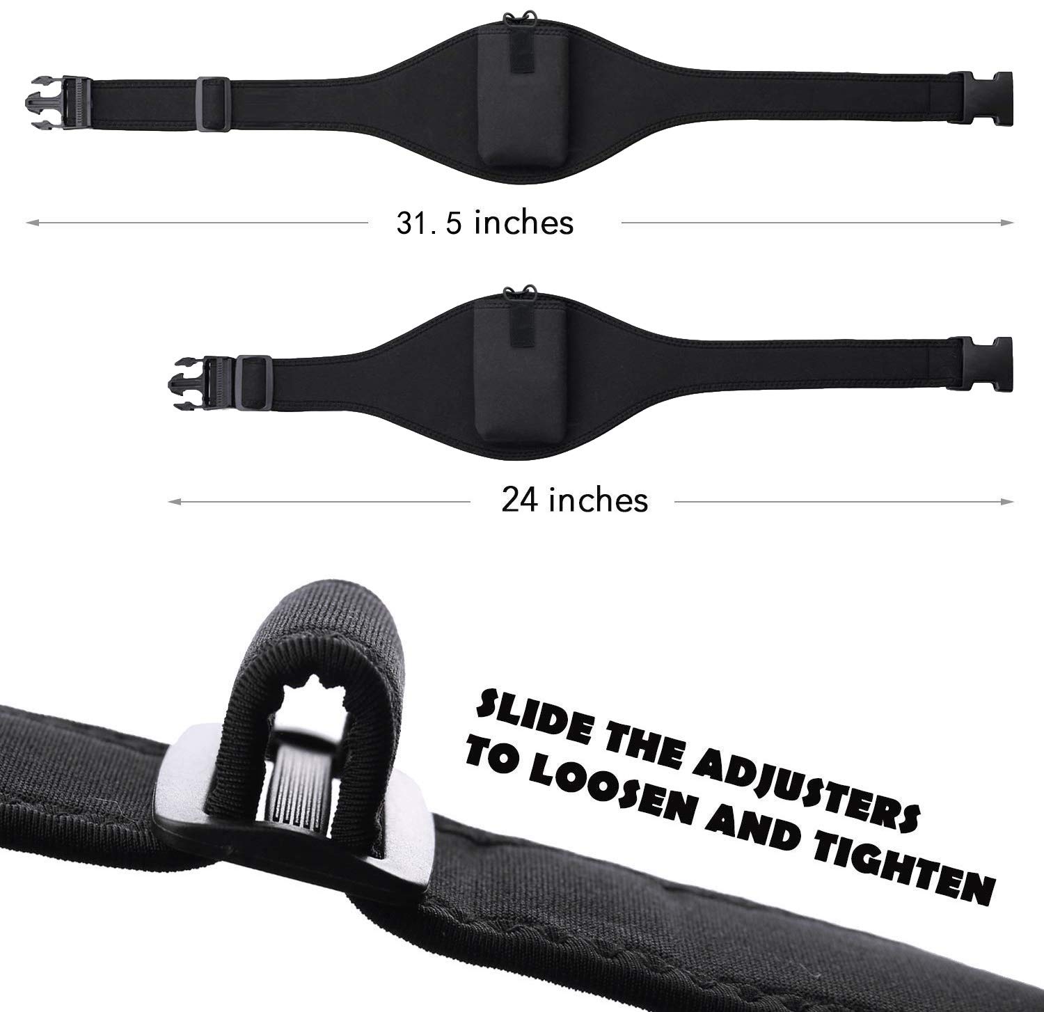 IRASPIN 2 Pack Mic Belt - Microphone Belt with Innovative Rubber Band Lock - Improved Adjustability Comfortability Durability For Fitness Instructors, Fitness Class,Public Speaking,Theatre