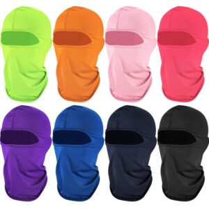 satinior 8 pieces ski mask cover full face mask uv protection summer ice silk balaclava neck gaiter women men outdoor sport(vivid colors)