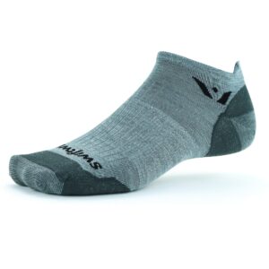 swiftwick pursuit zero tab ultralight running and golf socks, merino wool (heather, small)