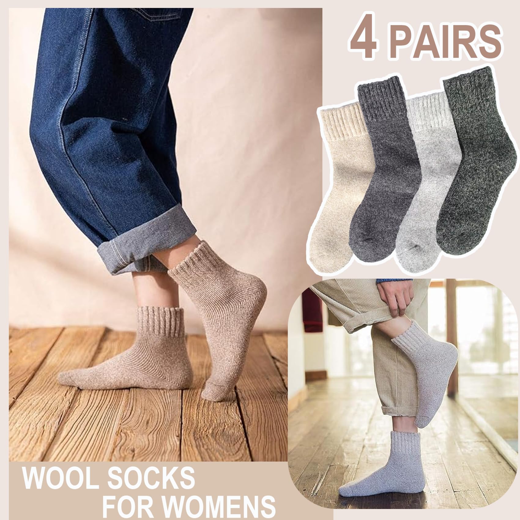 iCamter Womens Wool Socks Soft Super Thick Warm Socks for Women Thermal Winter Socks for Gifts