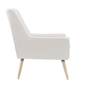 Linon Ivory Sherpa Accent Reid Chair, White