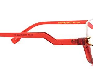 Zeelool Stylish Semi-rimless Cat Eye Glasses Frame for Women with Non-prescription Clear Lens Felicia VHP0189-10 Red