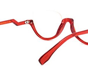 Zeelool Stylish Semi-rimless Cat Eye Glasses Frame for Women with Non-prescription Clear Lens Felicia VHP0189-10 Red